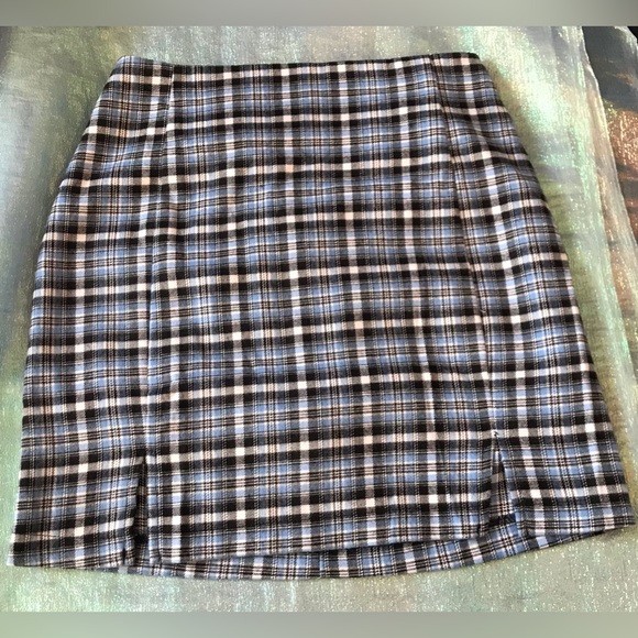 love on a hanger | Skirts | Love On A Hanger Blue Plaid Mini Skirt With ...